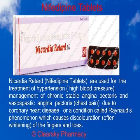 Nicardia Retard (Nifedipine Tablets) | ODP
