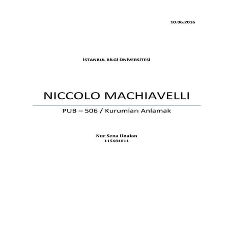 Niccolo Machiavelli | PDF
