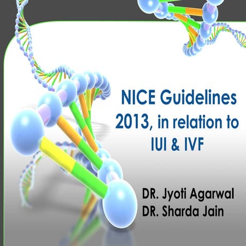 NICE Guidelines 2013, in relation to IUI & IVF Dr. Jyoti Agarwal,Dr ...