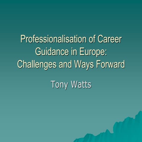 Tristram Hooley - Evidence Base on Lifelong Guidance | PDF