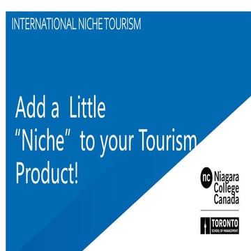 Niche Tourism - Class Six -Tourism Product-1.pptx