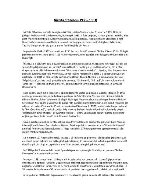 Nichita stanescu | PDF