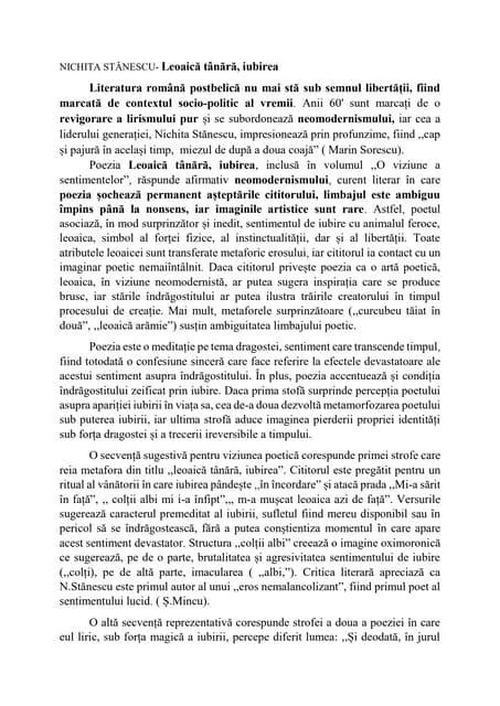 Călin de Mihai Eminescu asociere text liric | PDF