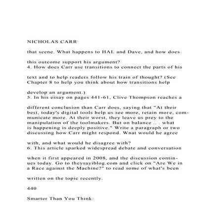 NICHOLAS CARR that scene. What happens to HAL and Dave, an.docx