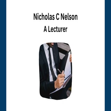 Nicholas C Nelson - A Lecturer | PDF