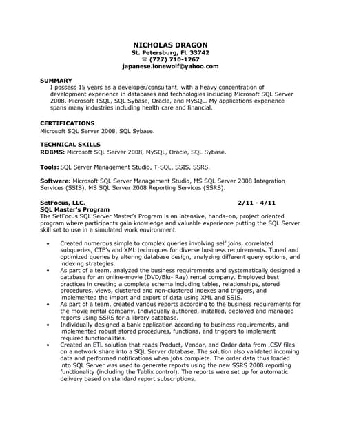 Roger Bonnell Power Point Resume | PPT