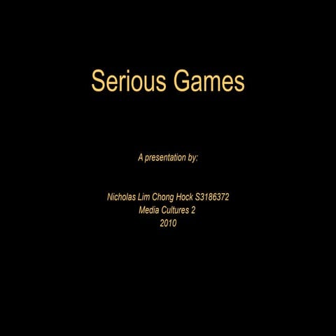 Nicholas lim chong_hock_(s3186372)_mc2_assign2_serious_games_presentation | PDF | Simulation ...