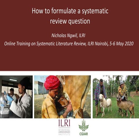 How to formulate a systematic review question | PPTX