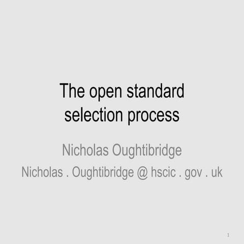 Open Standards Board standards selection process | PPT