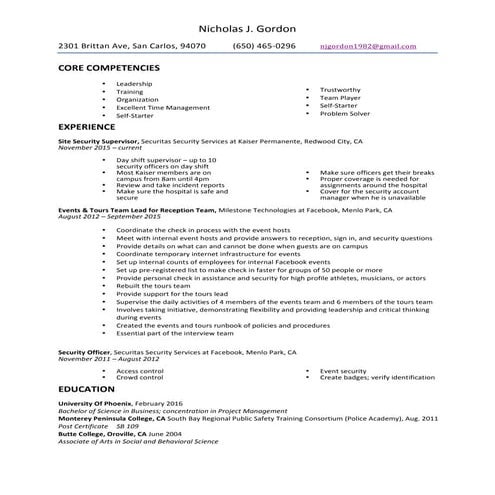 Nick Gordon's Resume | PDF