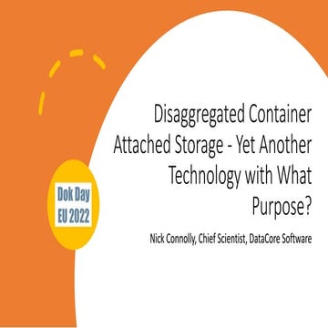 Disaggregated Container Attached Storage - Yet Another Topology with ...
