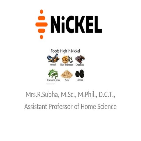 Trace Mineral - NICKEL and its Function .ppt