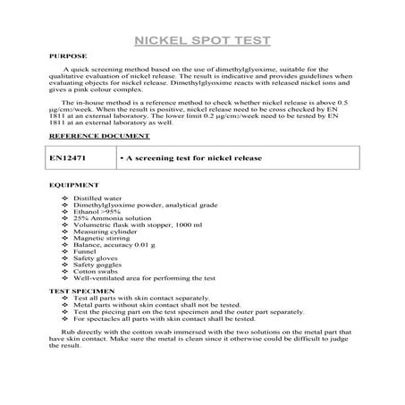 Determination of ni dmg | DOCX