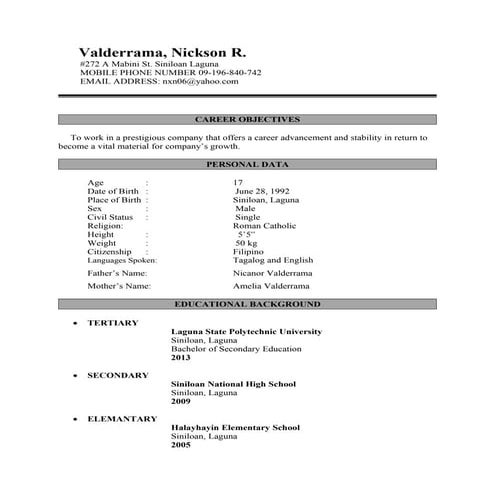 Nickson Resume | PDF