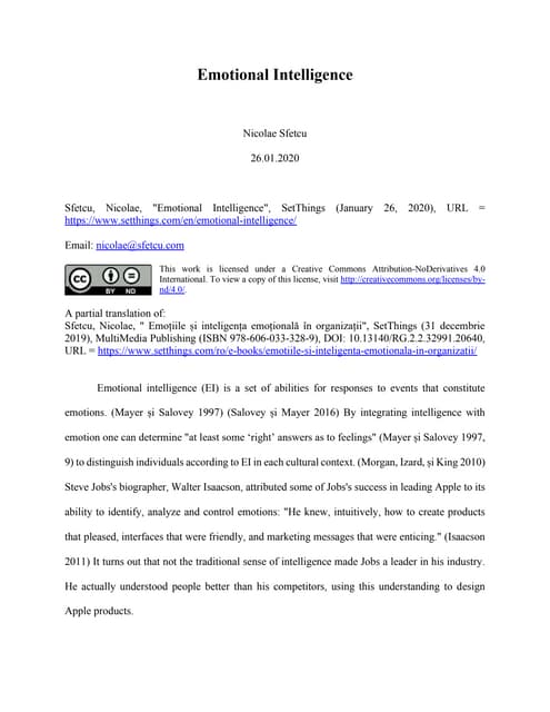 A brief history of emotional intelligence | PDF