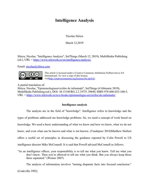 Intelligence cycle / Intelligence cycle / Intelligence cycle | PDF