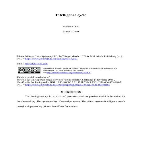 Intelligence cycle | PDF