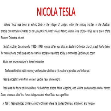 nikola tesla presentation | PPT