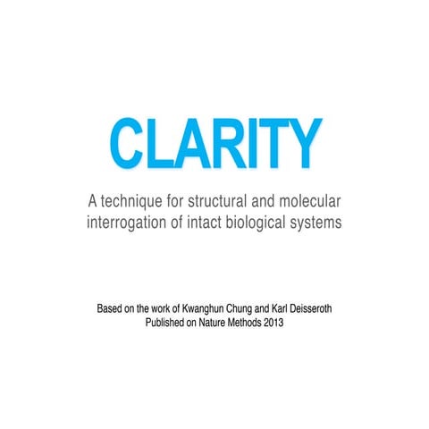 CLARITY technique for clarified tissues | PDF