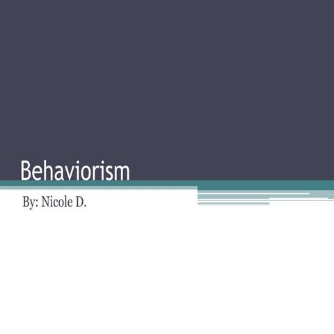 Behaviorism | PPTX