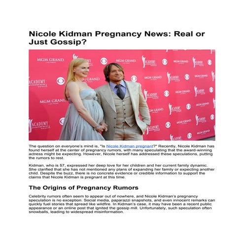 Nicole Kidman Embarazada Keith Urban Jokes Nicole Kidman Fell Pregnant