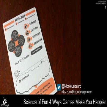 Nicole Lazzaro - The Science of Fun: 3 Ways Games Make You Happier and ...