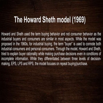 Consumer Behavior - Howard Sheth Model | PPTX