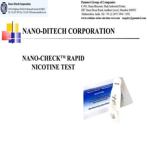 Nicotine Rapid Test Kit Presentation | PPS | Illegal Drugs, Tobacco ...
