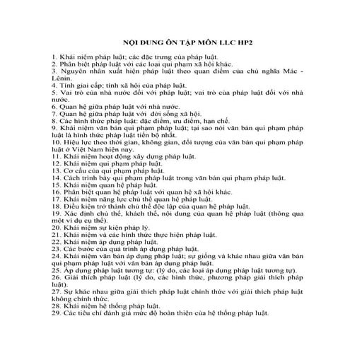 Nội dung ôn tập hp2 LLNN&PL | PDF