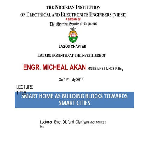 Nieee presentation on smart cities | PPT