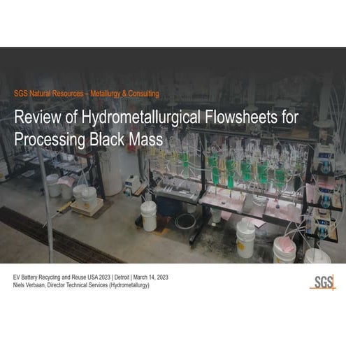 REVIEW OF HYDROMETALLURGICAL FLOWSHEETS FOR TREATMENT OF BLACK MASS | PDF