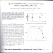 Dynamic Performance Of A Small Rating Photovoltic Module | PDF