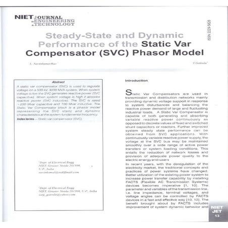 Steady -State And Dynamic Performance Of The Static Var Compensator ...