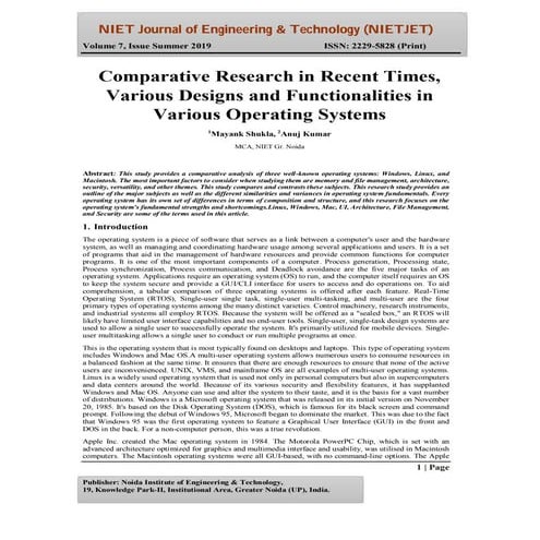 Comparative Research In Recent Times, Various Designs And ...