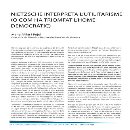 Nietzsche interpreta l'utilitarisme. | PDF