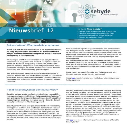 Sebyde Nieuwsbrief #12 | PDF | Computer Software and Applications | Computing