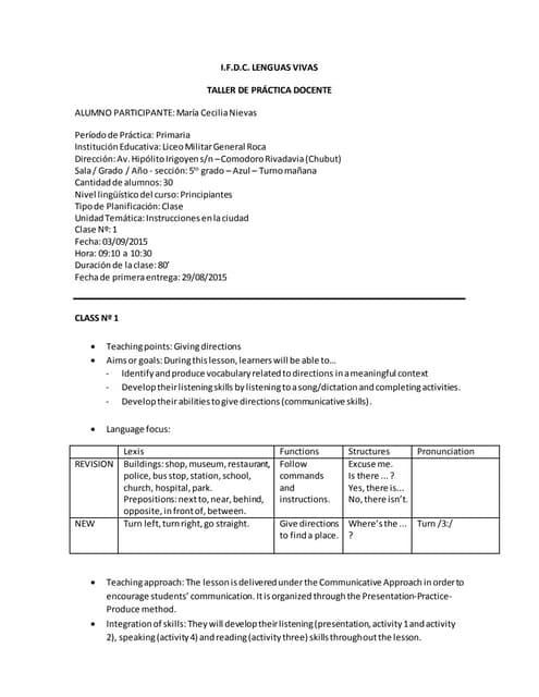 Kindergarten Lesson Plan Example | PDF