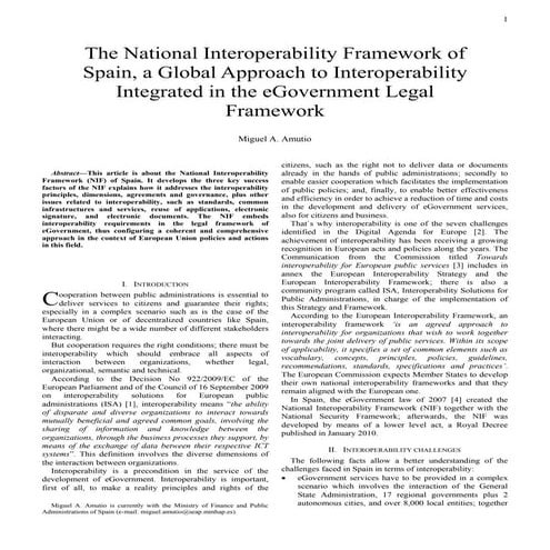 The National Interoperability Framework of Spain, a Global Approach to Interoperability ...