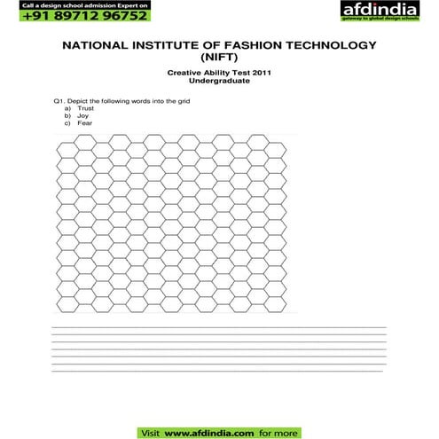 Nift 2011 cat sample question papers | PDF | Education