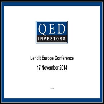 Nigel Morris / QED Investors / Leading Innovation at Big Bank Scale | PPT