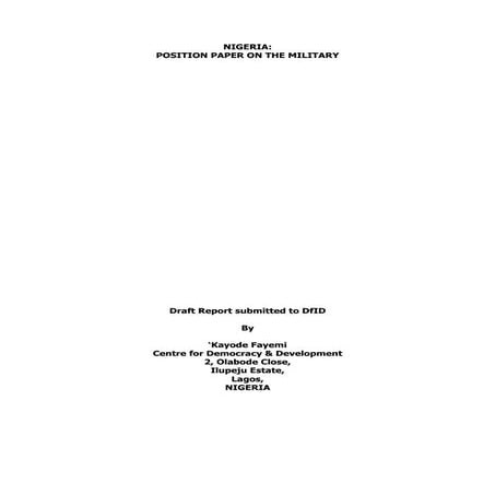 Nigeria position paper on the military | PDF