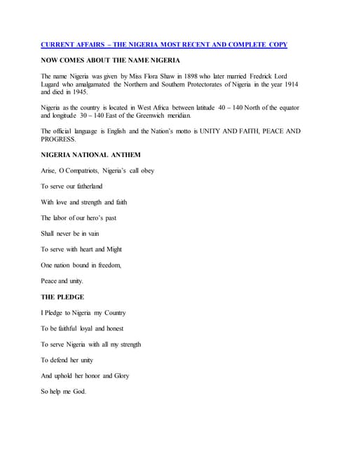 Presentation on Introduction to Nigeria. | PPTX