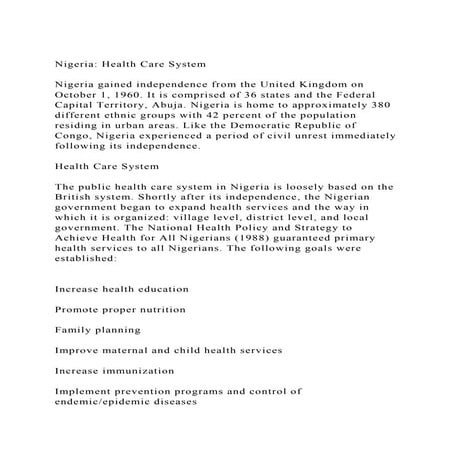HEALTH SYSTEMS IN NIGERIA | PPTX