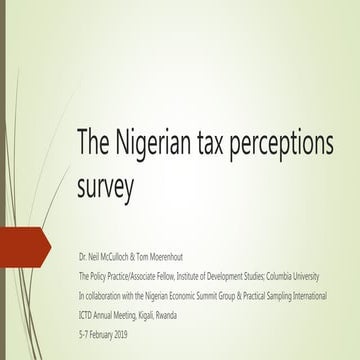 The NESG Nigerian Tax Perception Survey | PPTX