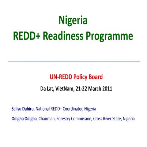 Nigeria redd programme pb 6 mar 20111 | PPT