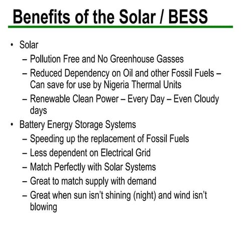 Nigeria Solar and BESS Cost Estimate.ppt