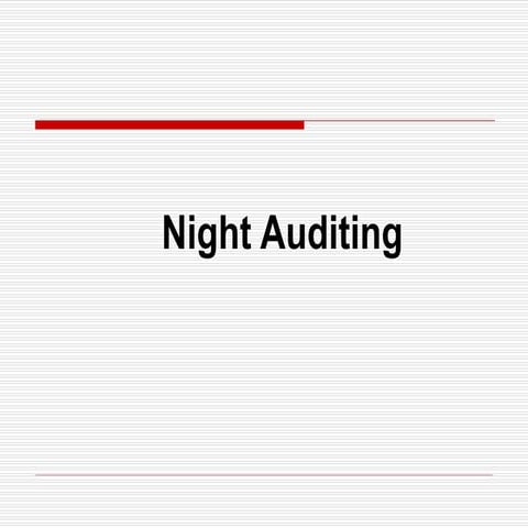Night Audit | PPT