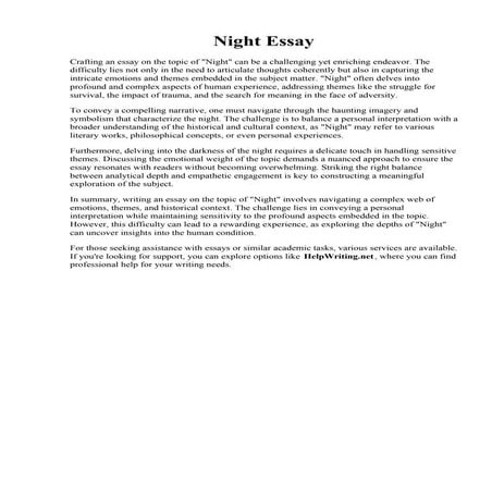 Night Essay.pdfNight Essay | PDF