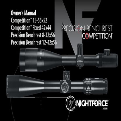 Instruction Manual | Nightforce Competition | Optics Trade | PDF