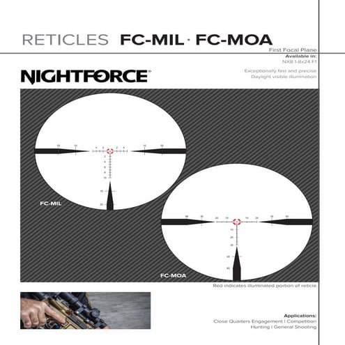 Specification Sheet | Nightforce FC-MIL/FC-MOA | Optics Trade | PDF
